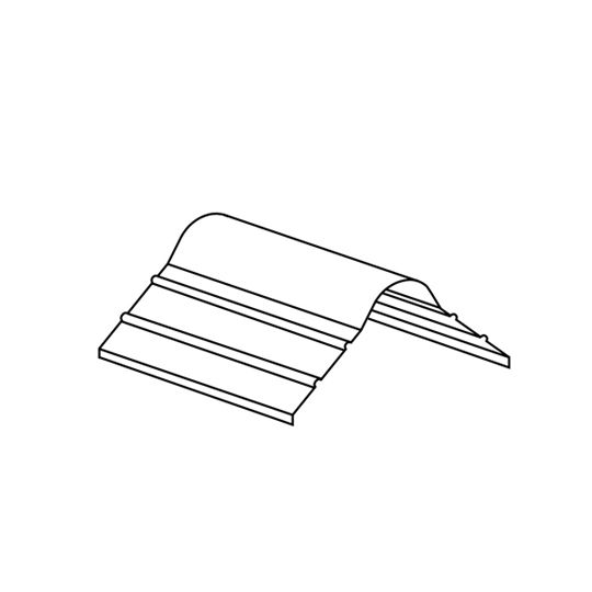 28 Gauge x 2" x 10' Round Galvanized Steel Ridge Roll